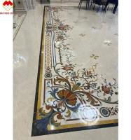 China Customized Cut-To-Size Water Jet Marble Inlay Medallion for Modern Villa and Hotel for sale