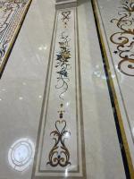 China Customized Cut-To-Size Water Jet Marble Inlay Medallion for Modern Villa and Hotel for sale