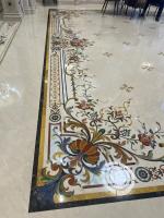 China Customized Cut-To-Size Water Jet Marble Inlay Medallion for Modern Villa and Hotel for sale