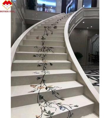 China Modern Design Style Anti-Slip Beige Marble Staircase Carpet for Natural Stone Steps for sale