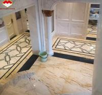 China Interior Stair and Floor Tiles Solfitel Gold Marble Big Slab in Modern Natural Style for sale