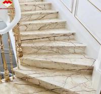 China Interior Stair and Floor Tiles Solfitel Gold Marble Big Slab in Modern Natural Style for sale