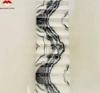 China Modern Hotel Staircases Brothers Stone Panda White Marble Treads and Risers Anti Slip for sale
