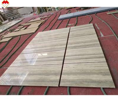 China 12x24 Inch Size Grey Veins Beige Travertine Floor Slab at Good in Modern Design Style for sale