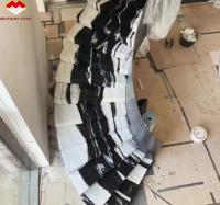 China Polished Step Stairs Boards in Modern Panda White Marble for Home and Hotel Design for sale