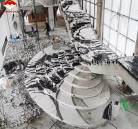 China Polished Step Stairs Boards in Modern Panda White Marble for Home and Hotel Design for sale