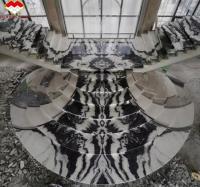 China Polished Step Stairs Boards in Modern Panda White Marble for Home and Hotel Design for sale
