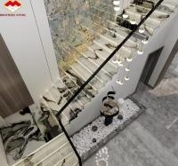 China Polished Step Stairs Boards in Modern Panda White Marble for Home and Hotel Design for sale