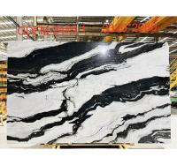 China Easy Installation Panda White Marble Stairs with Modern Design and LED Wall Lights for sale