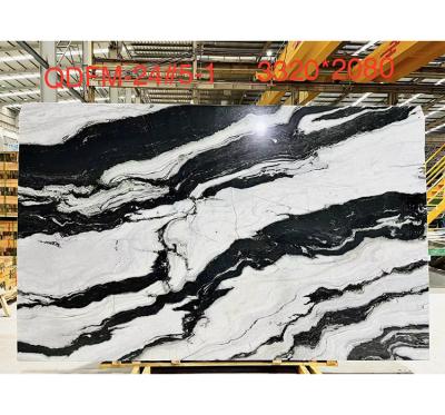 China Easy Installation Panda White Marble Stairs with Modern Design and LED Wall Lights for sale