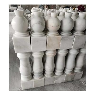 China White Marble Stone Baluster Flamed Surface Finishing for Balustrade Railing Suppliers for sale