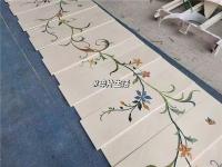 China Natural Stone Staircase Essential Luxury Anti-Slip Marble Treads with Waterjet Design for sale