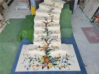 China Natural Stone Staircase Essential Luxury Anti-Slip Marble Treads with Waterjet Design for sale