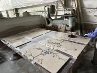 China Natural Stone Staircase Essential Luxury Anti-Slip Marble Treads with Waterjet Design for sale