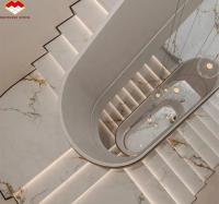China Glossy Anti Slip Artificial Stone Stairs Tiles for Indoor Straight Stair Modern Design for sale