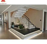 China Glossy Anti Slip Artificial Stone Stairs Tiles for Indoor Straight Stair Modern Design for sale
