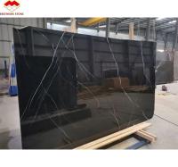 China Modern Design Hotel Nero Marquina Big Slab Zimbabwe Black Marble Floors and Stairs for sale