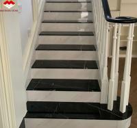 China Modern Design Hotel Nero Marquina Big Slab Zimbabwe Black Marble Floors and Stairs for sale