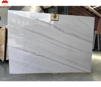 China Modern Kitchen Floor and Stair White with Green/Grey Veins Calacatta Marble Book Match Table Countertop for sale