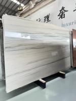 China Modern Kitchen Floor and Stair White with Green/Grey Veins Calacatta Marble Book Match Table Countertop for sale