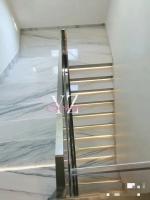 China Modern Kitchen Floor and Stair White with Green/Grey Veins Calacatta Marble Book Match Table Countertop for sale