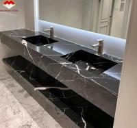China White Veins Marble Sink Cut to Size from Calcite Marble for Modern Hotel Villa Design for sale