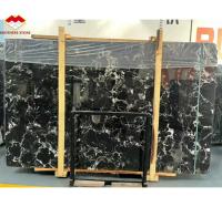 China Modern Polished Black Rose Marble Big Slab Dining Table Set for Villa and Hotel Design for sale