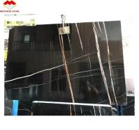 China Hotel Table Modern Big Slab Black and Gold Vein Marble Flooring with Exotic Lauren 18mm for sale