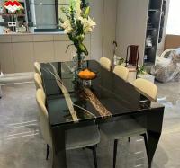China Hotel Table Modern Big Slab Black and Gold Vein Marble Flooring with Exotic Lauren 18mm for sale