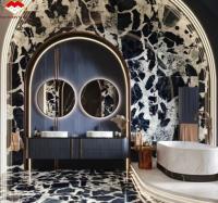China Polished Napoleno Black Marble Glossy Stone for Hotel Villa Long Wall Panel Floor Tile for sale