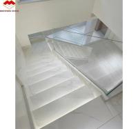 China Modern Design Style Straight Stair Customized Luxury Artificial Marble Staircase for sale