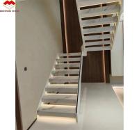 China Modern Design Style Straight Stair Customized Luxury Artificial Marble Staircase for sale