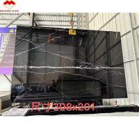 China Modern Nero Marquina Black White Stipe Marble Polished Natural Big Slabs for Indoor Hotel Villa for sale