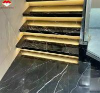 China Modern Nero Marquina Black White Stipe Marble Polished Natural Big Slabs for Indoor Hotel Villa for sale