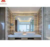 China Hotel Bathroom Wall Panel and Vanity Basin with Sink Made of Natural Stone Onyx Marble for sale