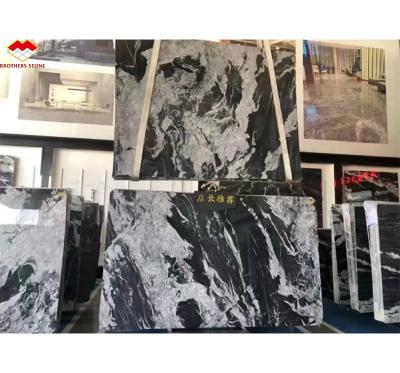 China Hotel Surface Finishing Polished Italian Fendy Black Marble with White Veins Tile for sale