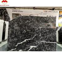 China Hotel Surface Finishing Polished Italian Fendy Black Marble with White Veins Tile for sale