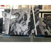 China Hotel Surface Finishing Polished Italian Fendy Black Marble with White Veins Tile for sale
