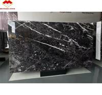 China Hotel Surface Finishing Polished Italian Fendy Black Marble with White Veins Tile for sale
