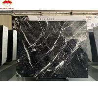 China Hotel Surface Finishing Polished Italian Fendy Black Marble with White Veins Tile for sale