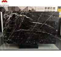 China Hotel Surface Finishing Polished Italian Fendy Black Marble with White Veins Tile for sale