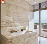 China Polished Backlit Onyx Wall Panels and Countertop in Modern White Stone Form Big Slab for sale