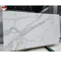 China Modern Design Italy White Calacatta Marble Slab for Kitchen Countertop and Wall Panel for sale