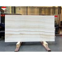 China Modern Design Hotel Bathroom Wall Panel with Backlit Natural Stone White Onyx Marble for sale