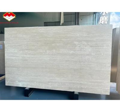 China Marble Travertine Stone Big Slab Polished for Modern Hotel Villa Interior Design for sale
