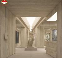 China Modern Material Beige Travertine with Good Polished Natural Stone For Wall Cladding Tiles for sale