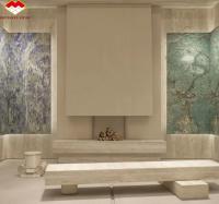 China Modern Material Beige Travertine with Good Polished Natural Stone For Wall Cladding Tiles for sale