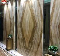 China Hot Polished Onyx Big Slab Sheet Book Match for Translucent Stone Veneer Backlit Wall for sale