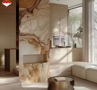 China Modern Onyx Marble Gold Vein Wooden Yellow Golden Grain Bathtub Decor for Modern Homes for sale