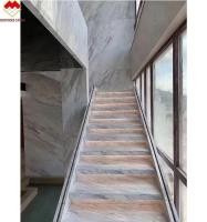 China Modern LED Light Following Anti-Slip Indoor Staircase Crystal White Marble Design FOB for sale